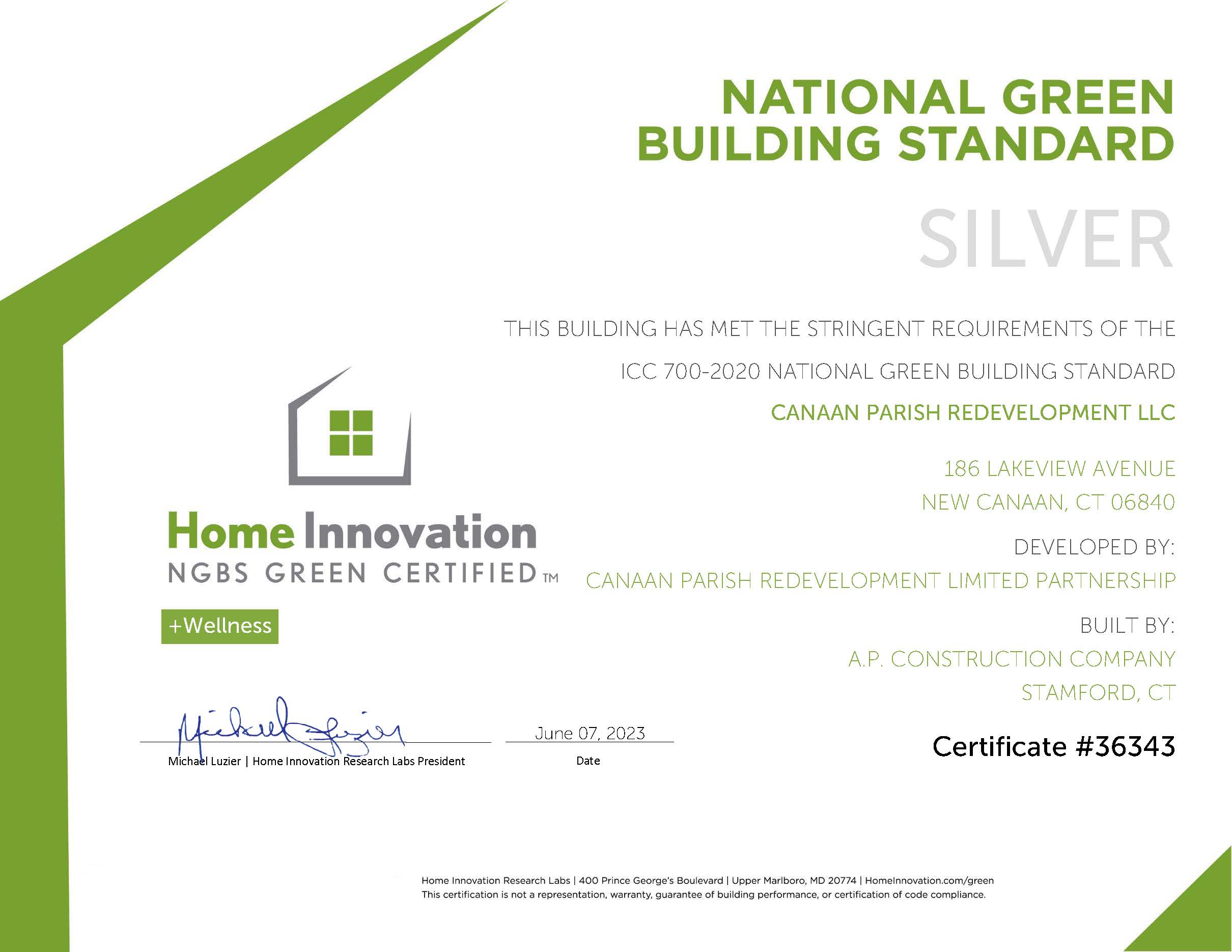 Canaan Parish Receives NGBS Silver Certified + Wellness Badge - Amenta Emma